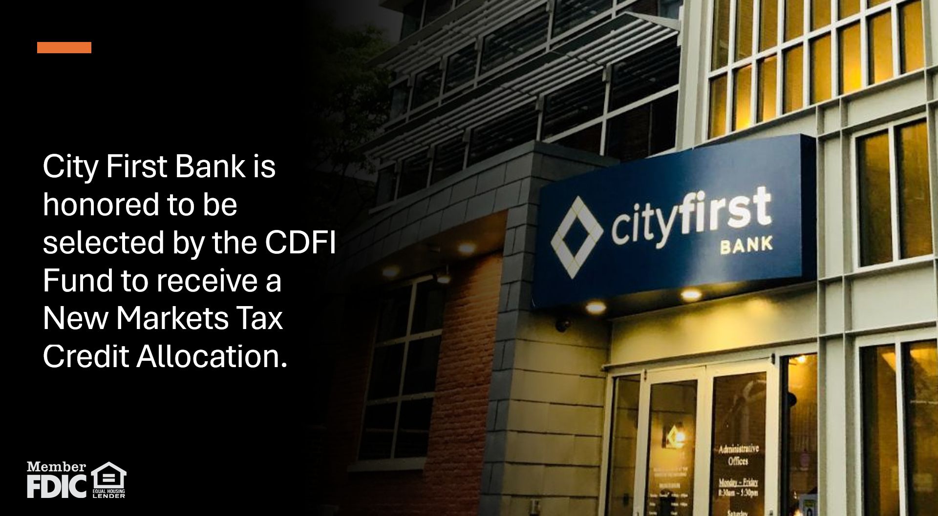 City First Bank Awarded $75 Million New Markets Tax Credit Allocation ...
